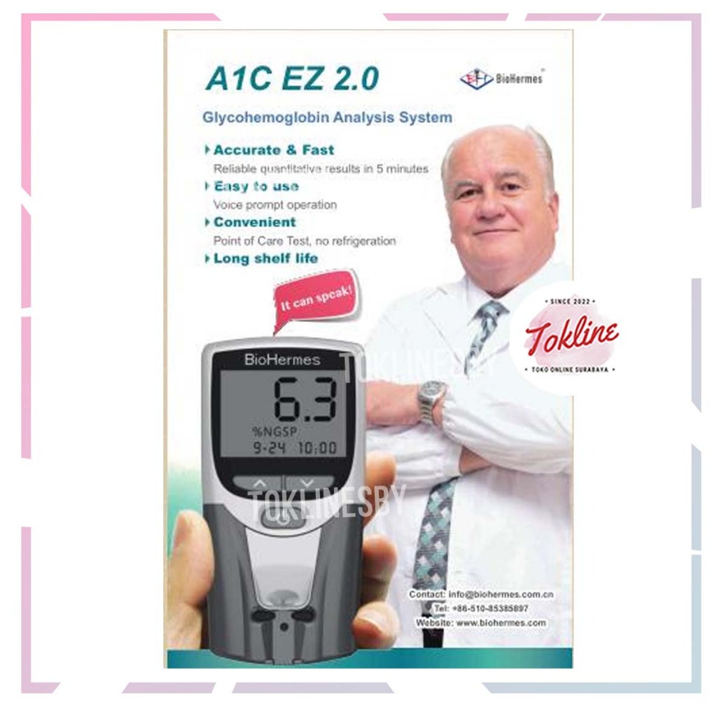 Jual Alat Cek HBA1C BioHermes Hb A1C EZ 2.0 Glycohemoglobin Analyzer Alat Ukur Gula Darah Tidak ...