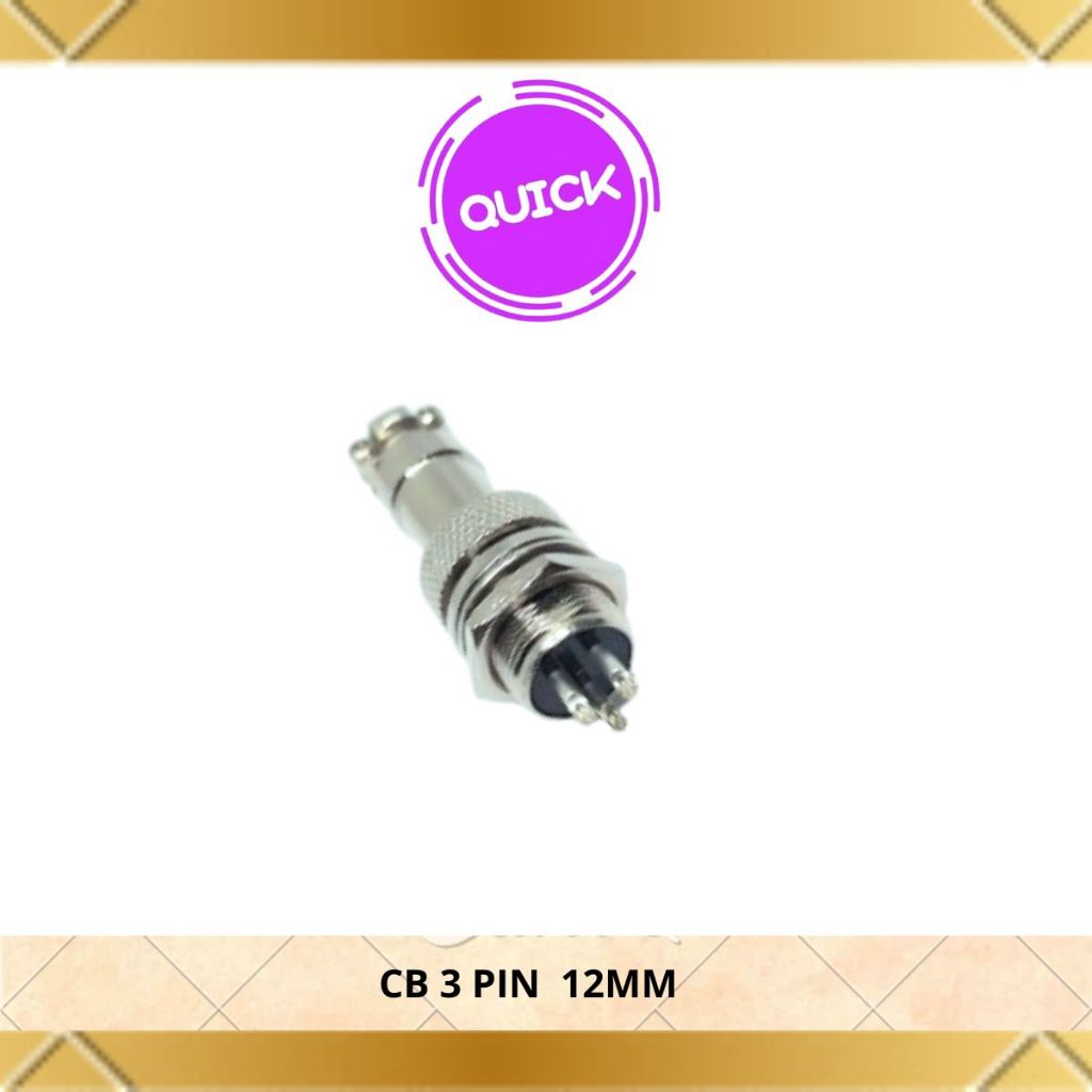 Jual KONEKTOR CB 3 PIN KECIL GX 12 UNTUK KABEL 12mm | Shopee Indonesia