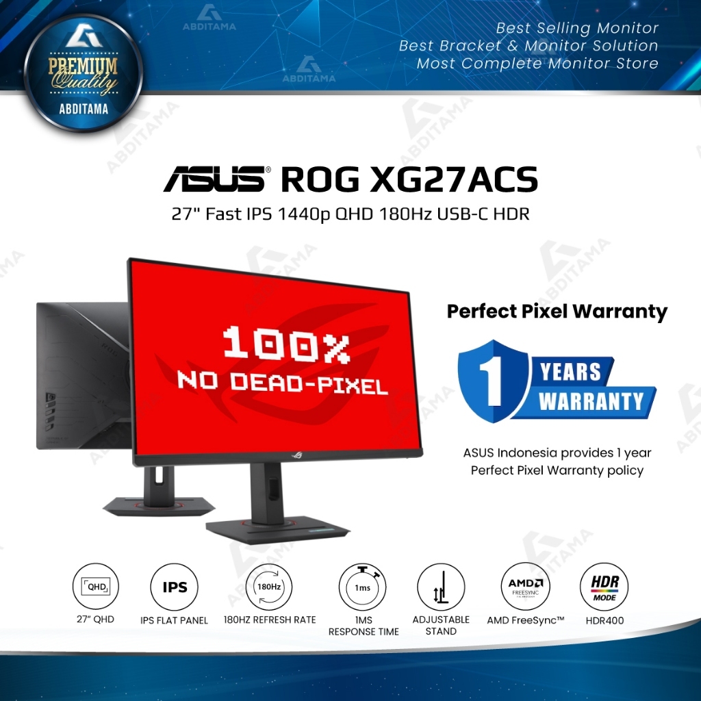 Jual Monitor LED ASUS ROG XG27ACS 27" Fast IPS 1440p QHD 180Hz USB-C ...