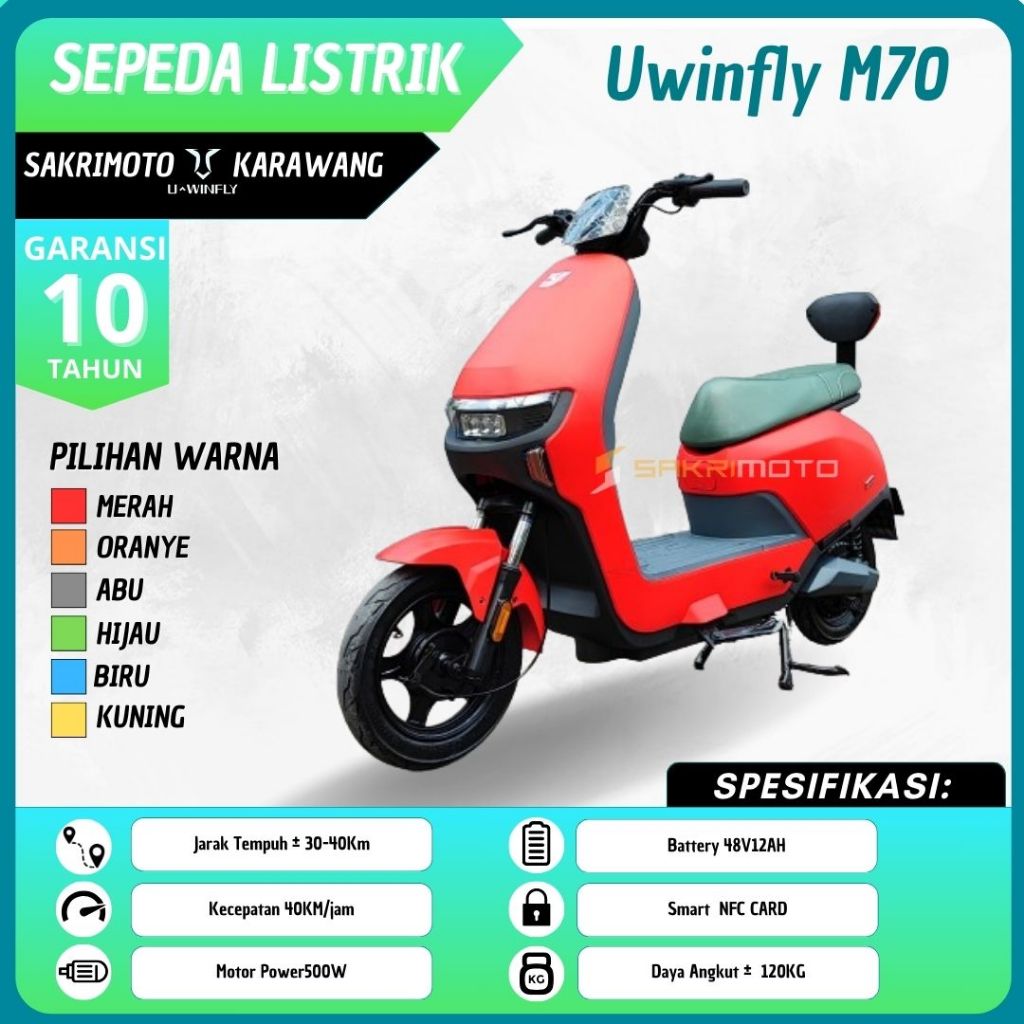 Jual UWINFLY SEPEDA LISTRIK M70 SEPEDA LISTRIK TIPE BARU M70 MURAH ...