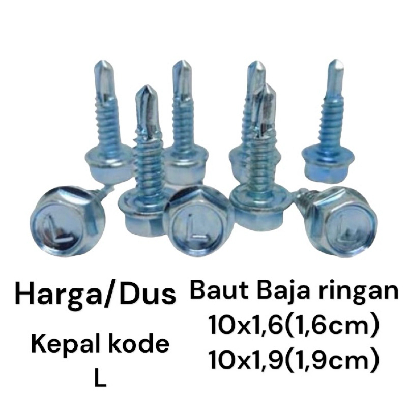 Jual PER DUS ISI 800pcs & 1000pcs / SEKRUP BAUT BAJA RINGAN 10x19 & 10X16 / SEKRUP ROOFING ...