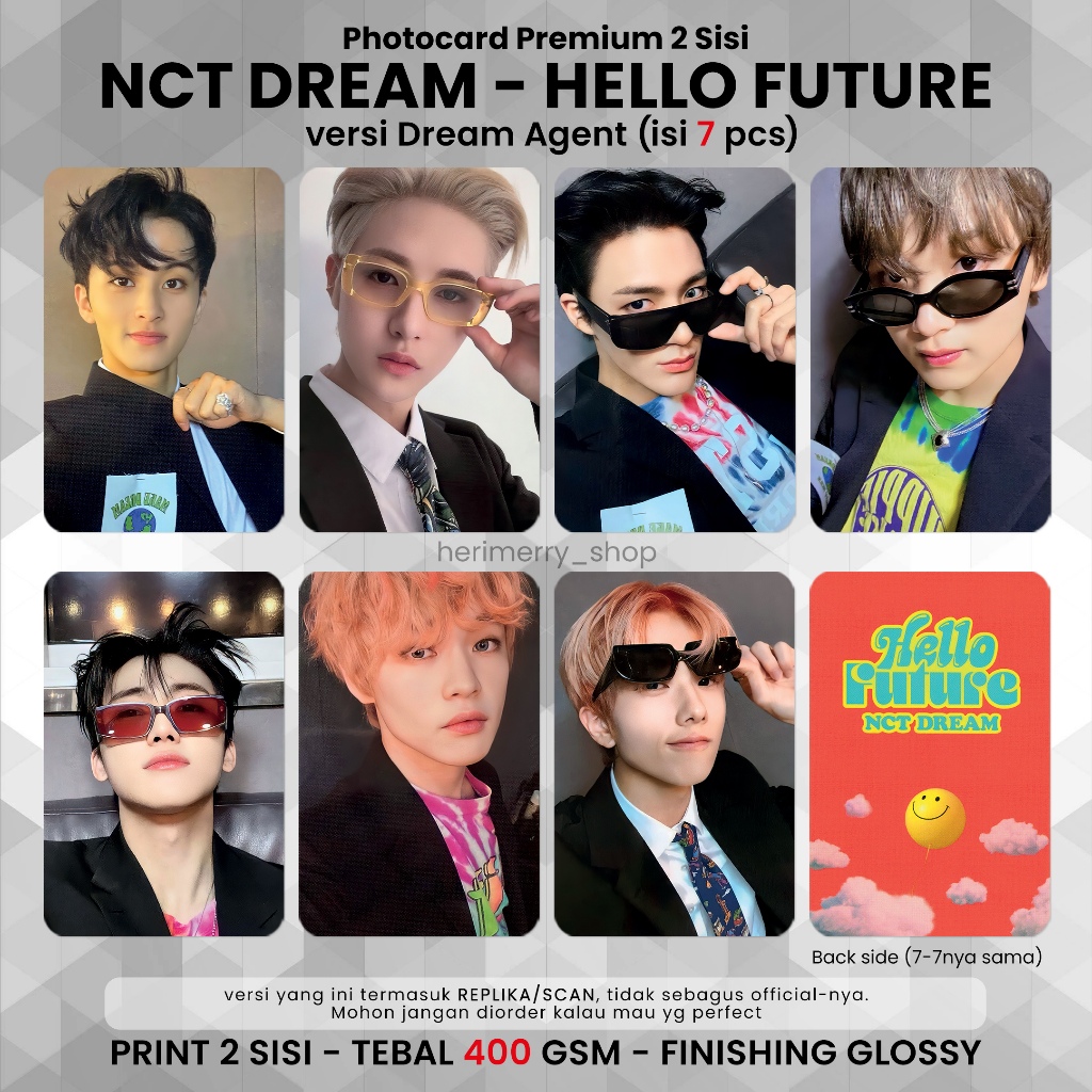 Jual (ISI 7 PCS) Photocard NCT DREAM HELLO FUTURE - Potocard Premium 2 Sisi Kartu Kpop Merch ...