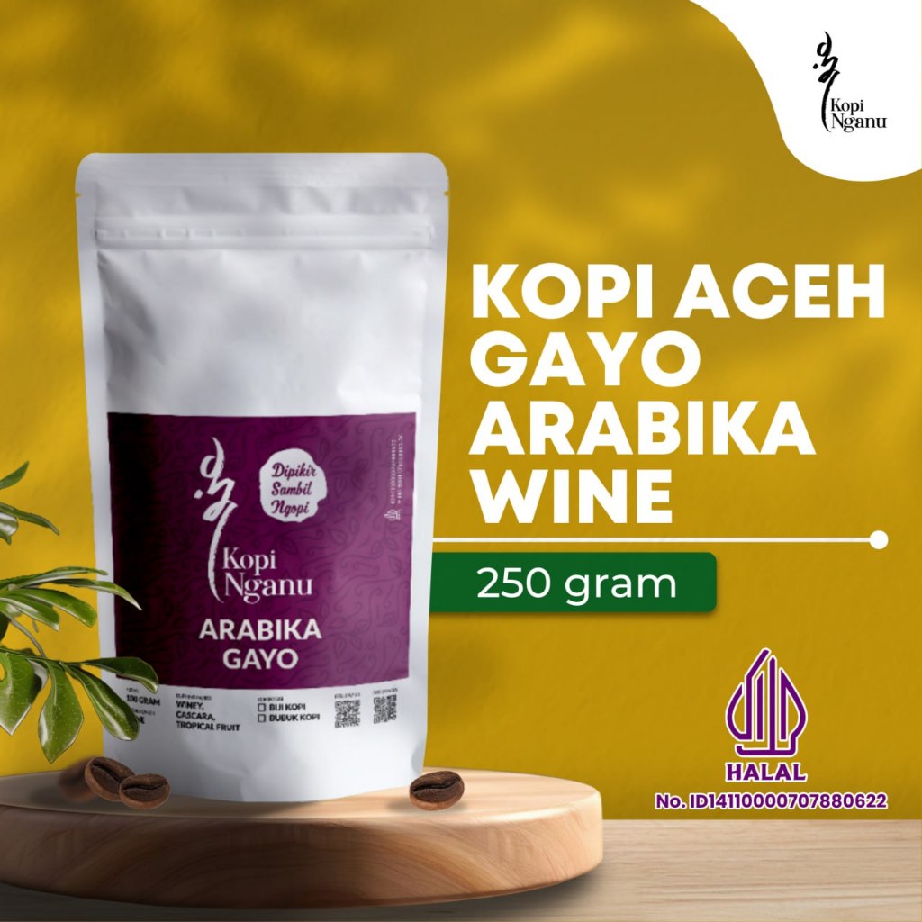 Jual Kopi Aceh Gayo Wine 250 Gram Bubuk Biji Fermented KOPINGANU ...