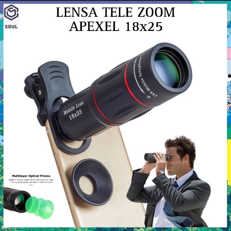 Jual LENSA APEXEL 18x25 LENSA TELE ZOOM KAMERA HP AESTHETIC UNIVERSAL ...