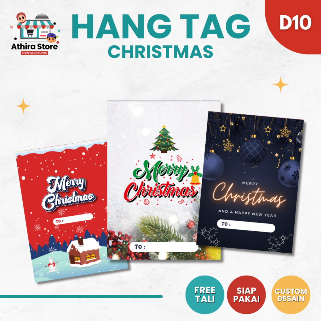 Jual Hang tag christmas / kartu ucapan hari raya natal / hangtag custom ...
