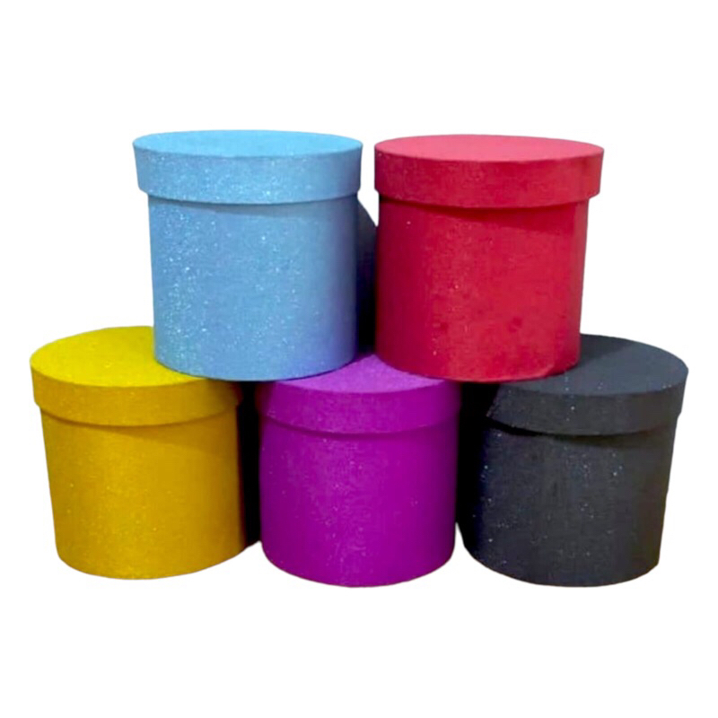 Jual Bloom box flower/kotak kado/box kotak bulat Glitter 15 x 15 cm ...