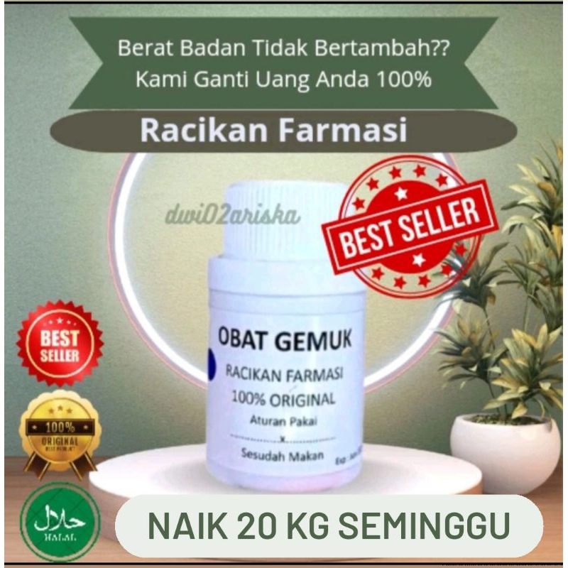 Jual OBAT GEMUK RACIKAN FARMASI//Vitamin penambah berat badan | Shopee ...