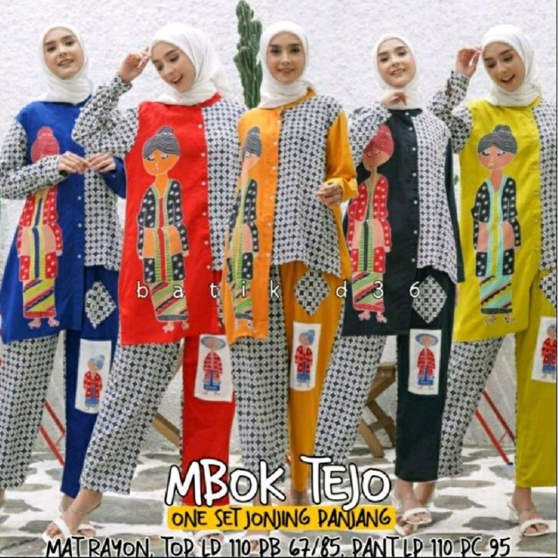 Jual Setelan Wanita Panjang Sebelah/Jonjing Semerbak Batik Original ...
