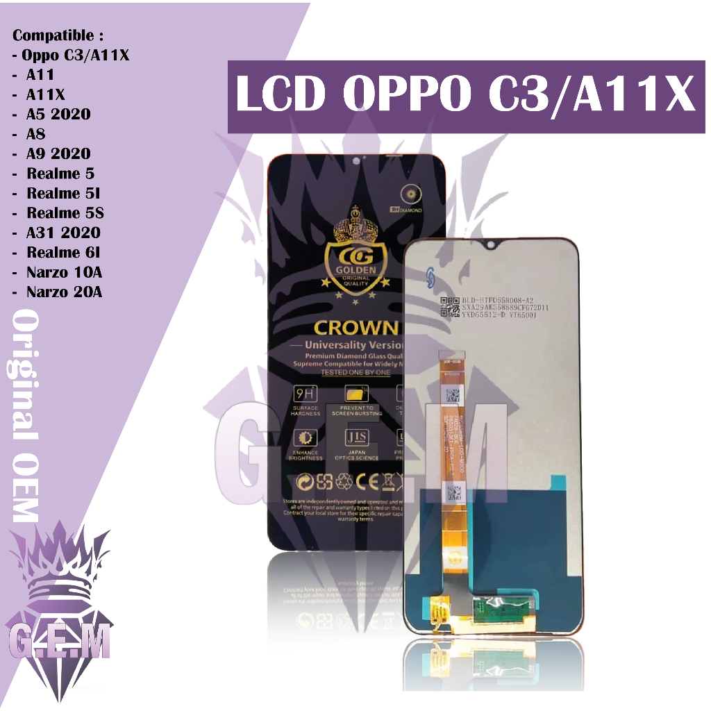 Jual LCD OPPO A11/A11X/A5 2020/A8/A9/5/5I/5S/A31 2020/C3/6i/10A/20A TOUCHSCREEN FULLSET COMPLETE ...