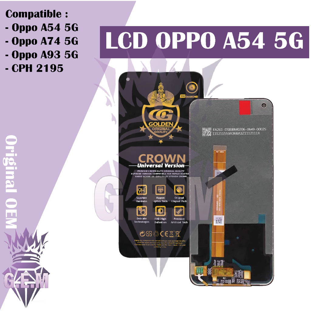 Jual LCD TOUCHSCREEN FULLSET COMPLETE OPPO A54 5G / OPPO A74 5G / OPPO A93 5G CPH2195 SET ...