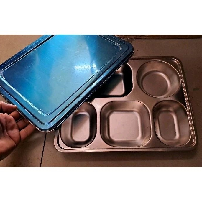 Jual Tempat Bekal 5 Sekat / Piring Makan Food tray 5 sekat dengan Tutup ...