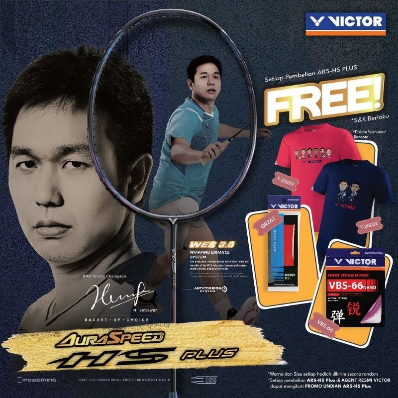 Jual Raket Badminton VICTOR AURASPEED HS PLUS / ARS HS PLUS Hendra Setiawan | Shopee Indonesia