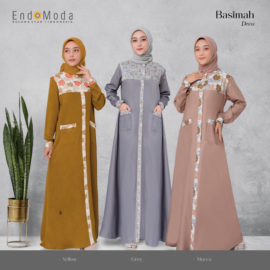 Jual Baju Gamis BASIMAH Endomoda Terbaru Fashion Muslimah Gamis Dress ...