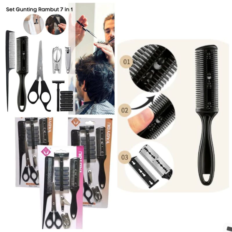 Jual Gunting Rambut Set Isi 7In1/7 Pcs | Shopee Indonesia