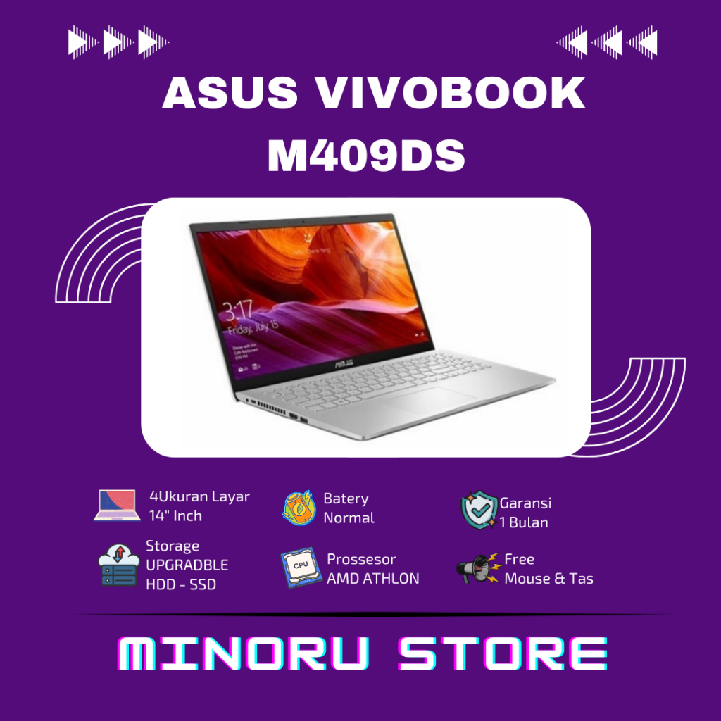 Jual Laptop ASUS Vivobook M409D AMD Athlon Ram 4/1 TB HDD Windows 11 ...