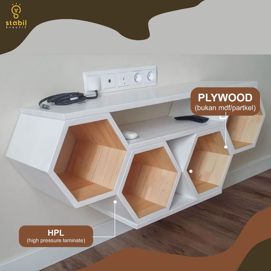 Jual Meja TV Hexagon | Shopee Indonesia