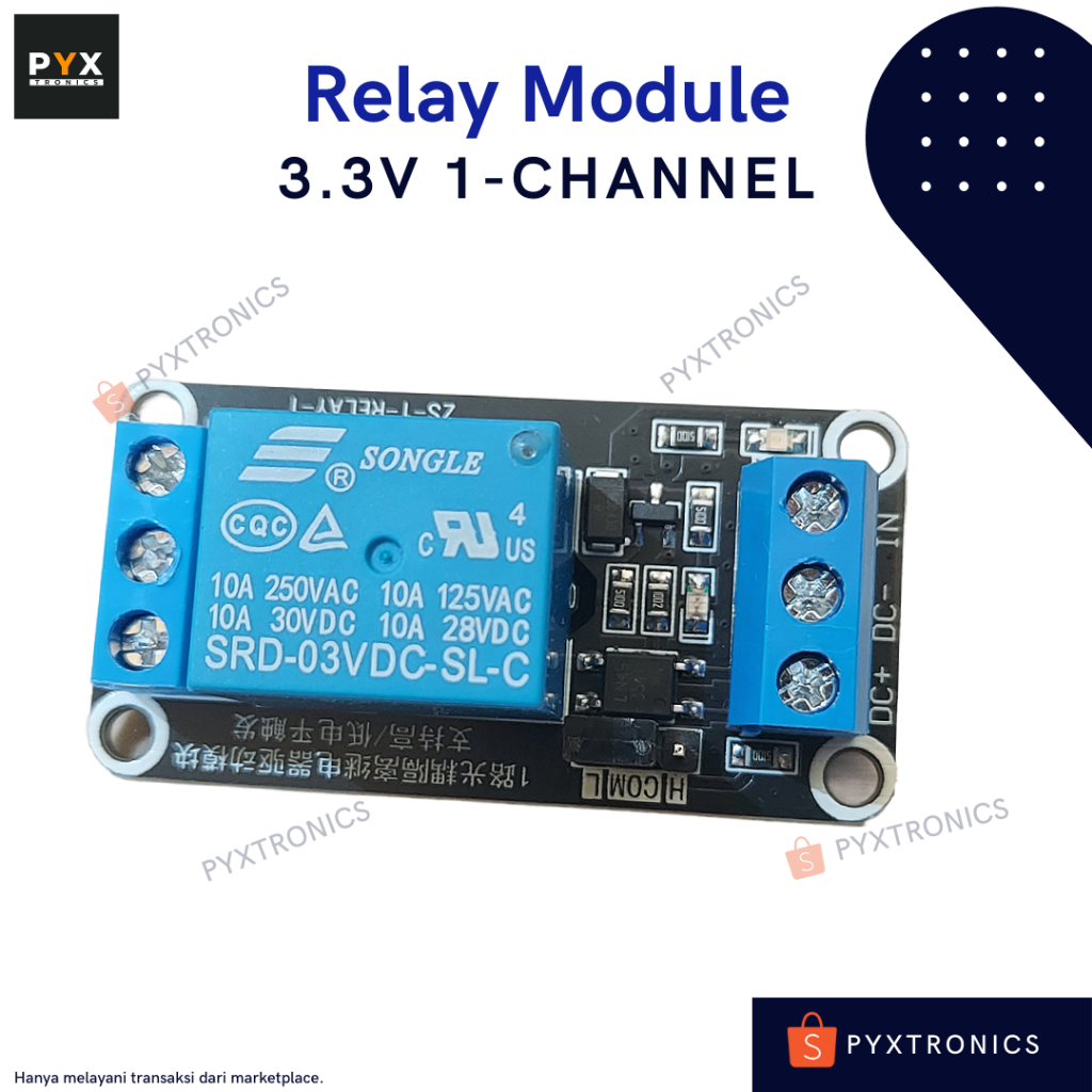 Jual Relay Module 3.3V 3V 1 Channel Optocoupler High Low Input Mode 1 ...