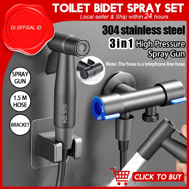 Jual SUS 304 Jet Shower Toilet Hitam / Bidet Shower Cebok Sower Spray ...