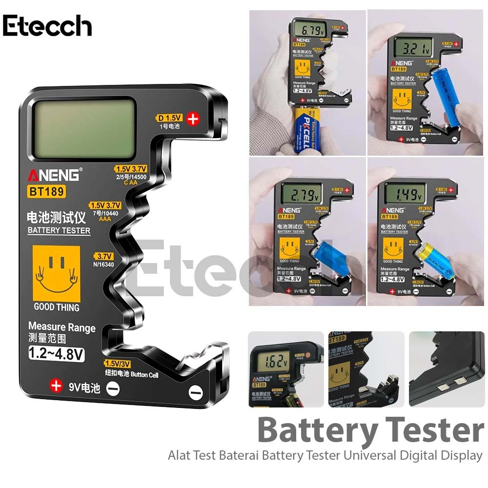 Jual Alat Test Baterai Battery Tester Universal Digital Display - Black ...