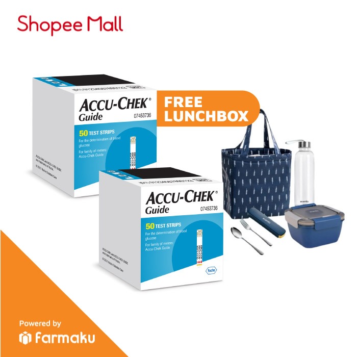 Jual Twin Pack Accu-Chek Guide 2 x 50 Test Strip Free Lunchbox | Shopee ...