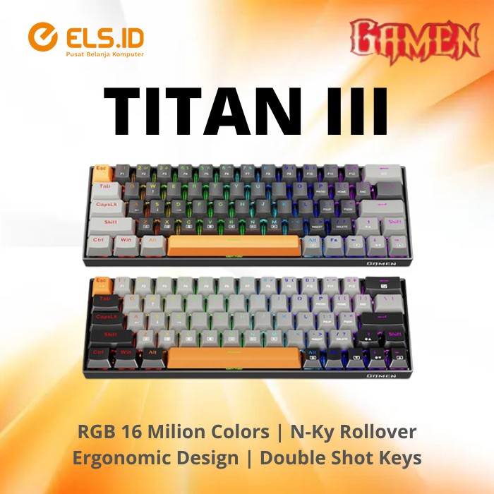 Jual Gamen Titan III Mini Keyboard Mechanical RGB [Switch Blue ...