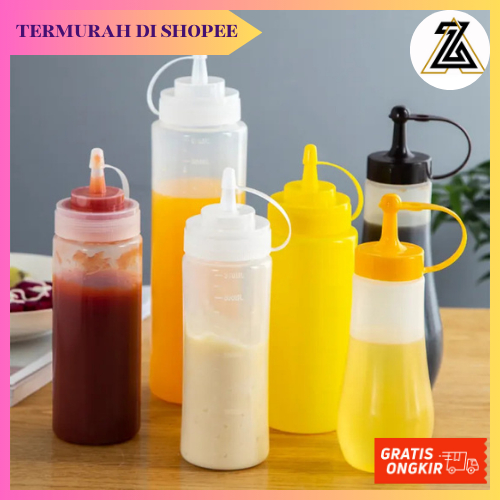 Jual BOTOL TAKARAN TAKAR DENGAN ANGKA BOTOL SQUIZE BENING SAOS KECAP ...
