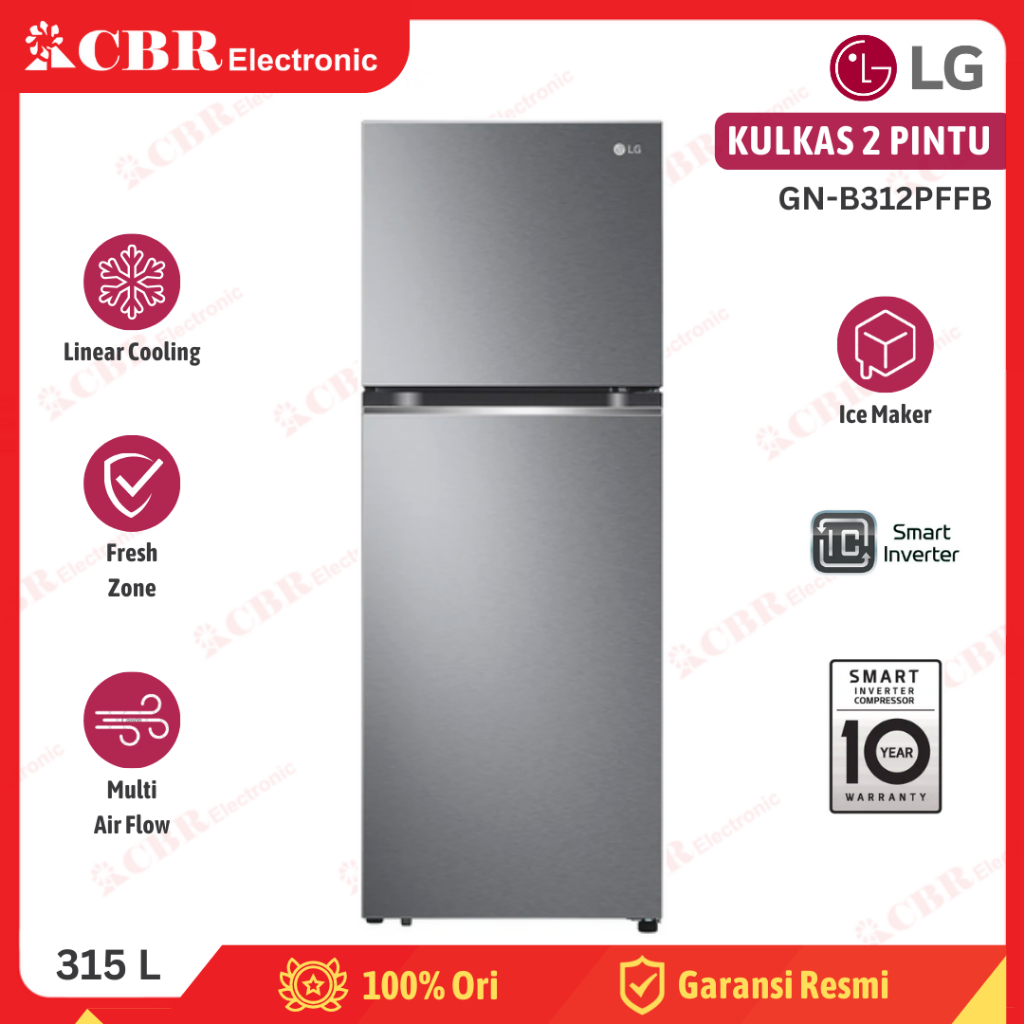 Jual Kulkas LG 2 Pintu GN-B312PFFB (315 L / Inverter) | Shopee Indonesia