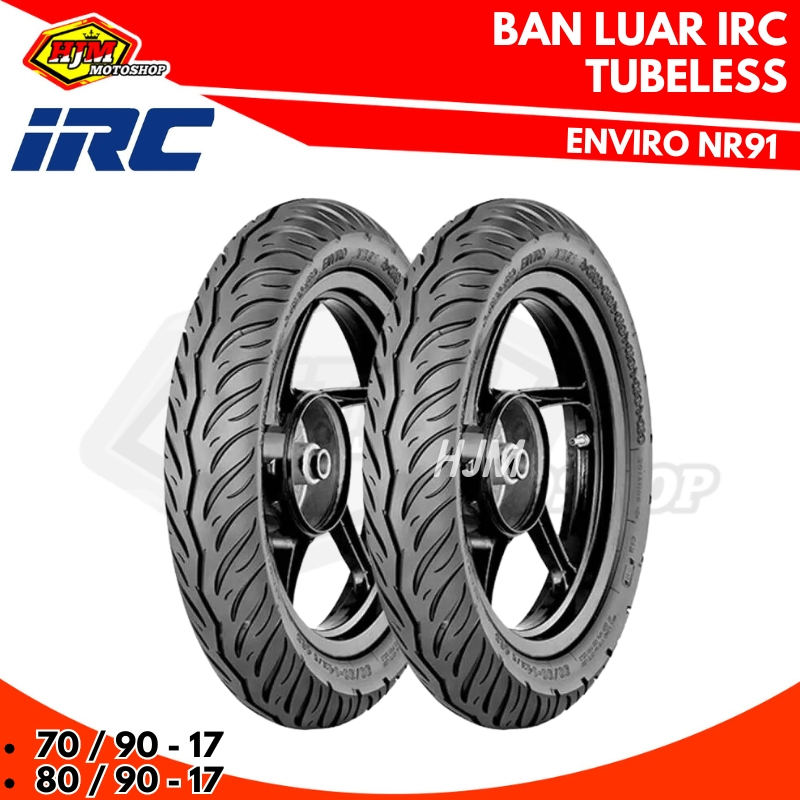 Jual PAKET BAN LUAR IRC TUBELESS RING 17 UKURAN 70/90-17 DAN 80/90-17 ...