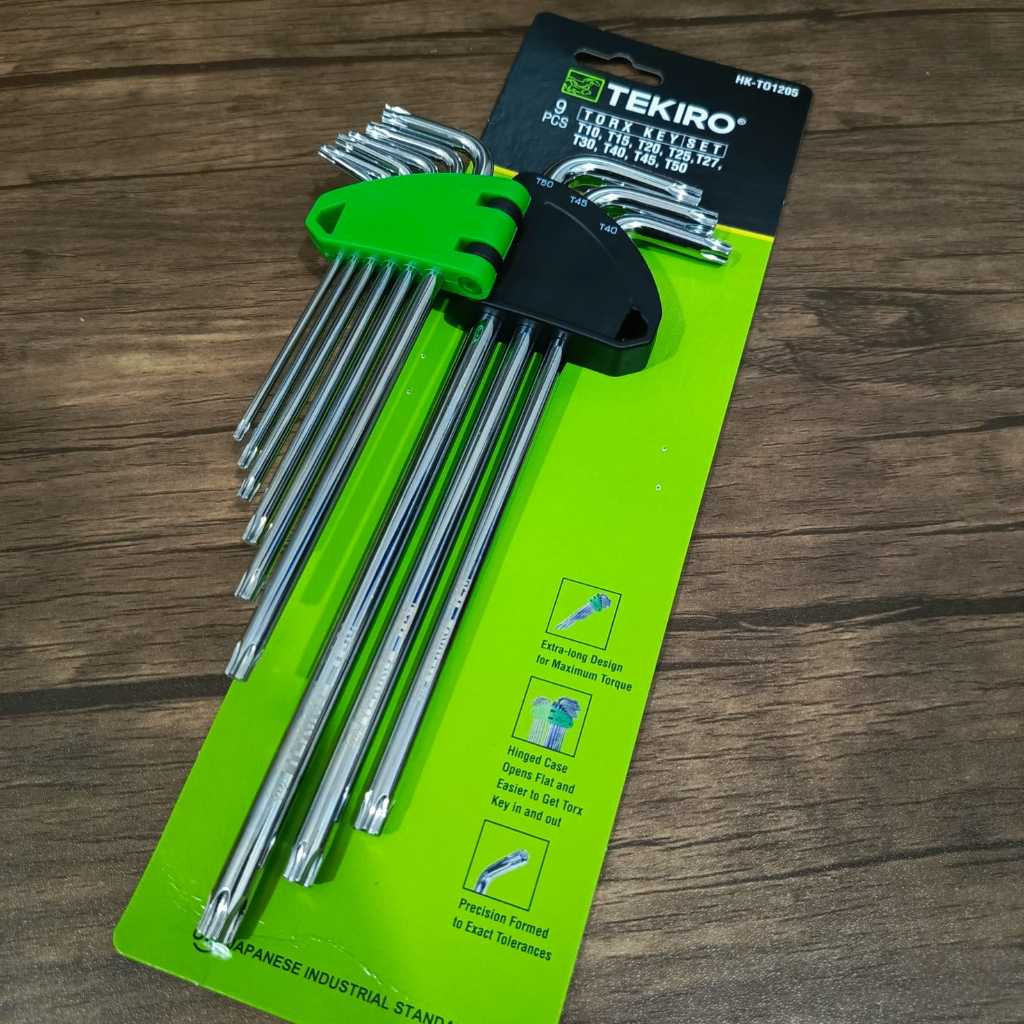 Jual Kunci L Bintang Tekiro Kunci L Bintang Set 9 Pcs Torx Key Set Kunci L Lubang Panjang Tekiro ...