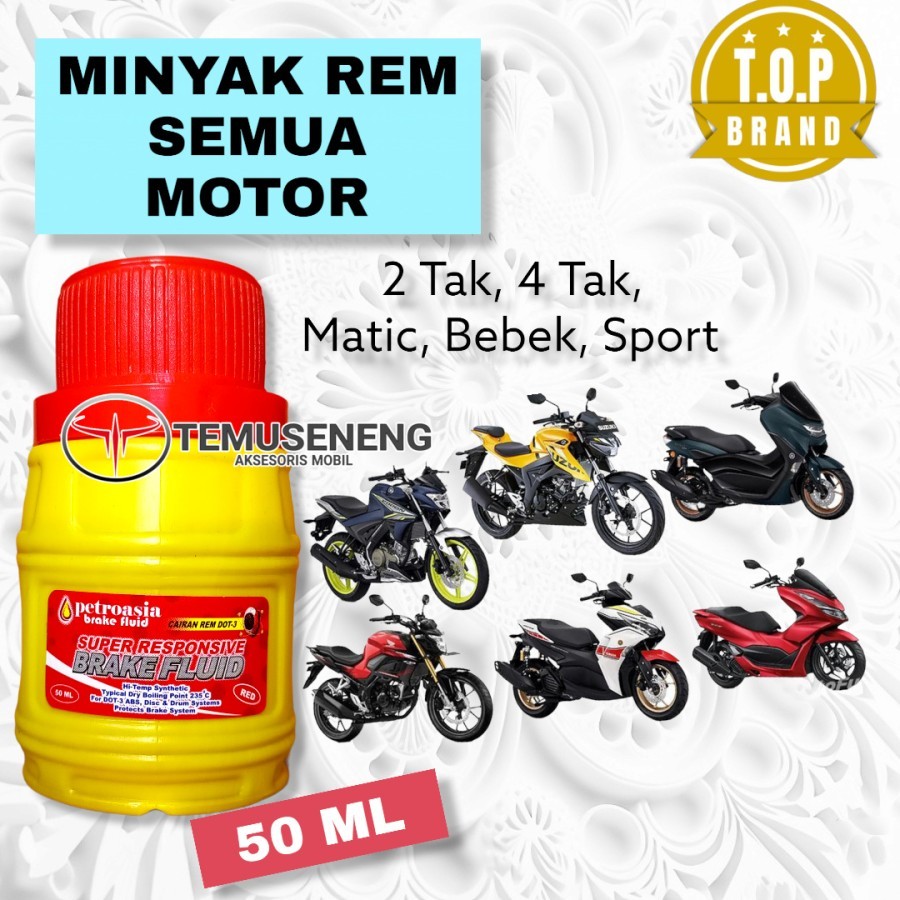 Jual MINYAK REM Motor Petroasia 50ml Dot-3 Universal Bebek Matic Sport Scooter 2 Tak 4 Tak ABS ...