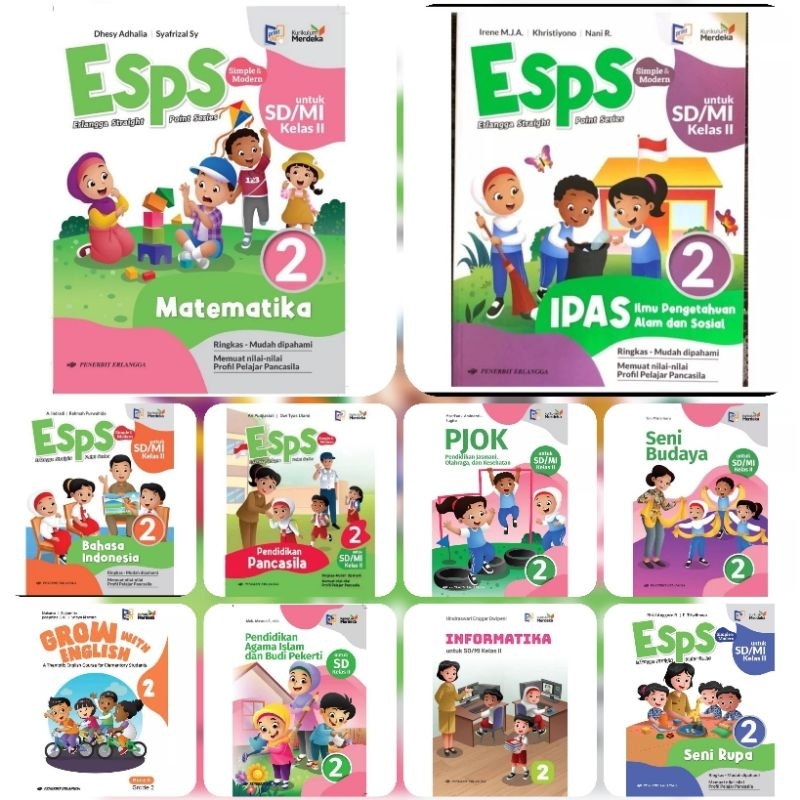 Jual Pelajaran Kurikulum Merdeka Kelas 2 SD/Mi Erlangga | Shopee Indonesia