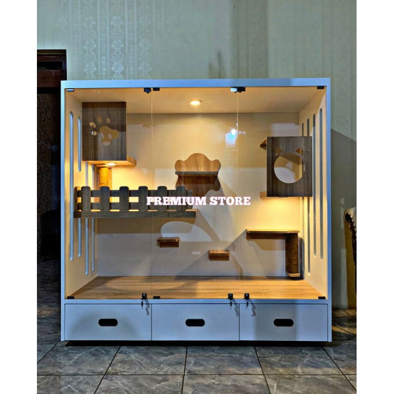 Jual Kandang kucing besar kandang kucing premium kadang kucing plywood ...