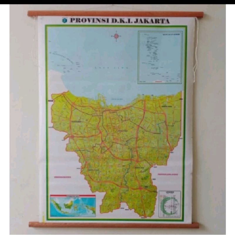 Jual Peta Bingkai Provinsi DKI Jakarta Ukuran Besar | Shopee Indonesia