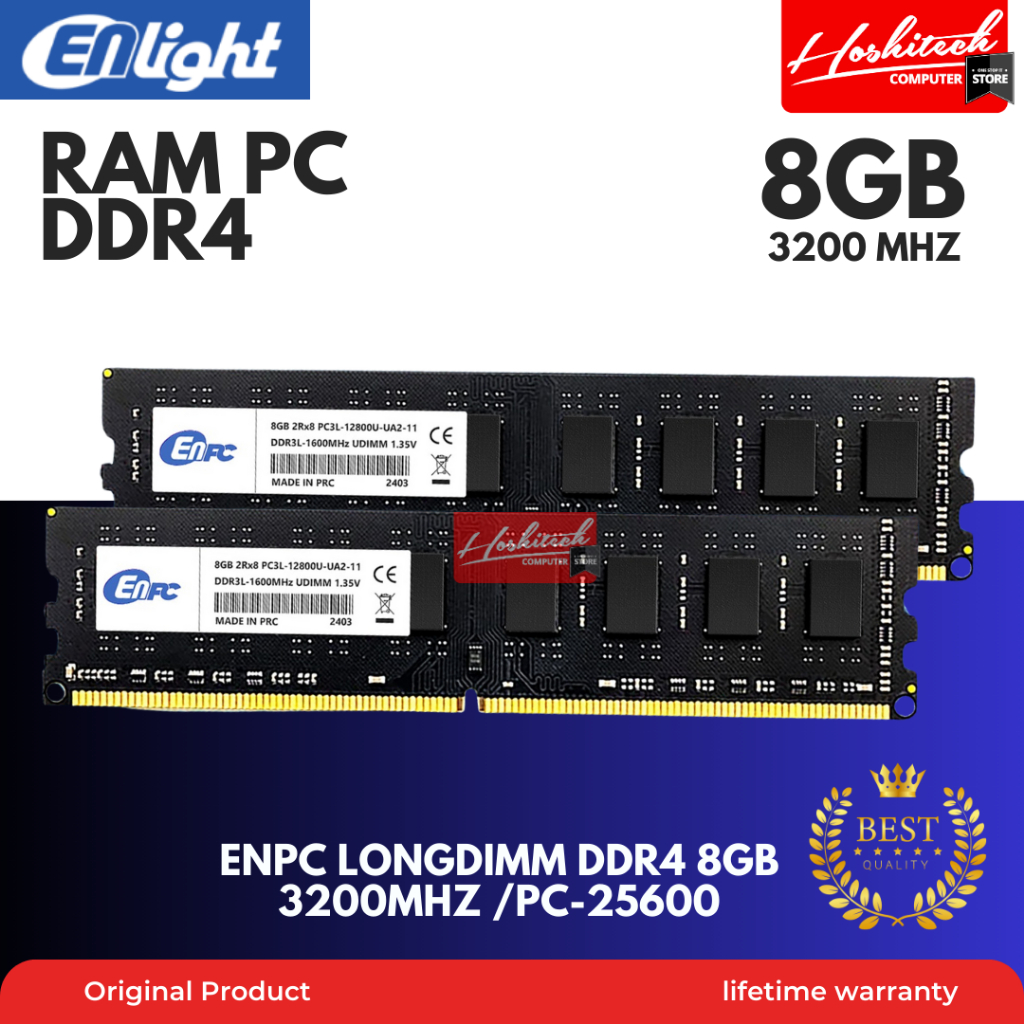 Jual Ram PC Enlight DDR4 8GB 3200 mhz Enpc PC4-25600 Garansi lifetime ...