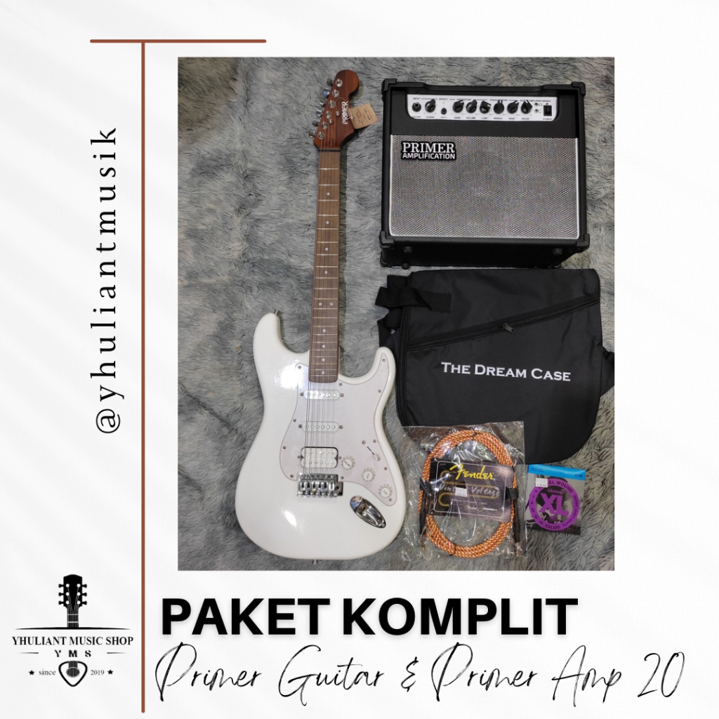 Jual Bundle Pack Paket Gitar Elektrik Primer Strat HSS Dan Ampli Primer ...