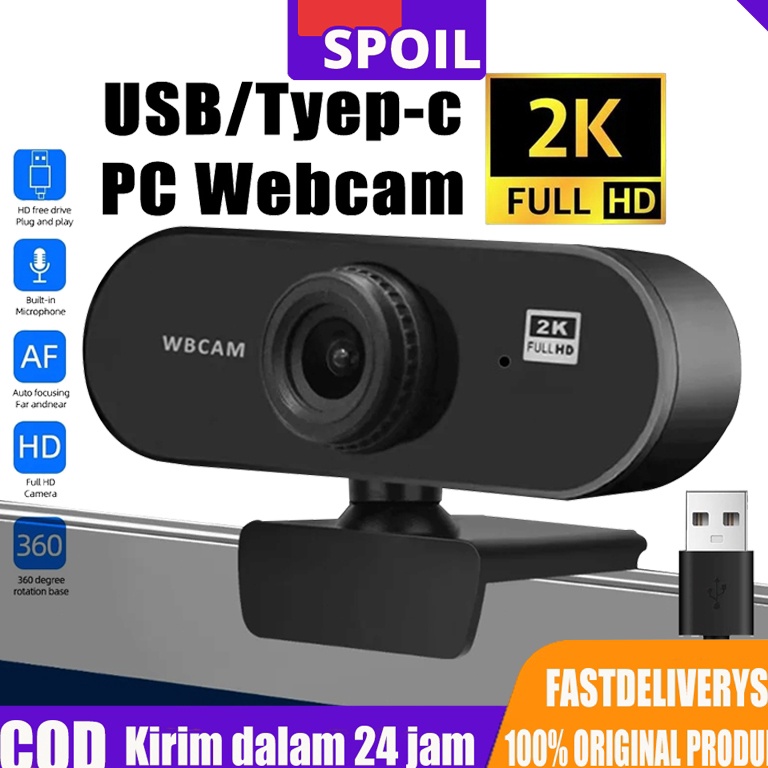Jual Paling Dicari SPOIL Webcam Full HD 144P 2K Kamera Sudut Lebar 9 ...