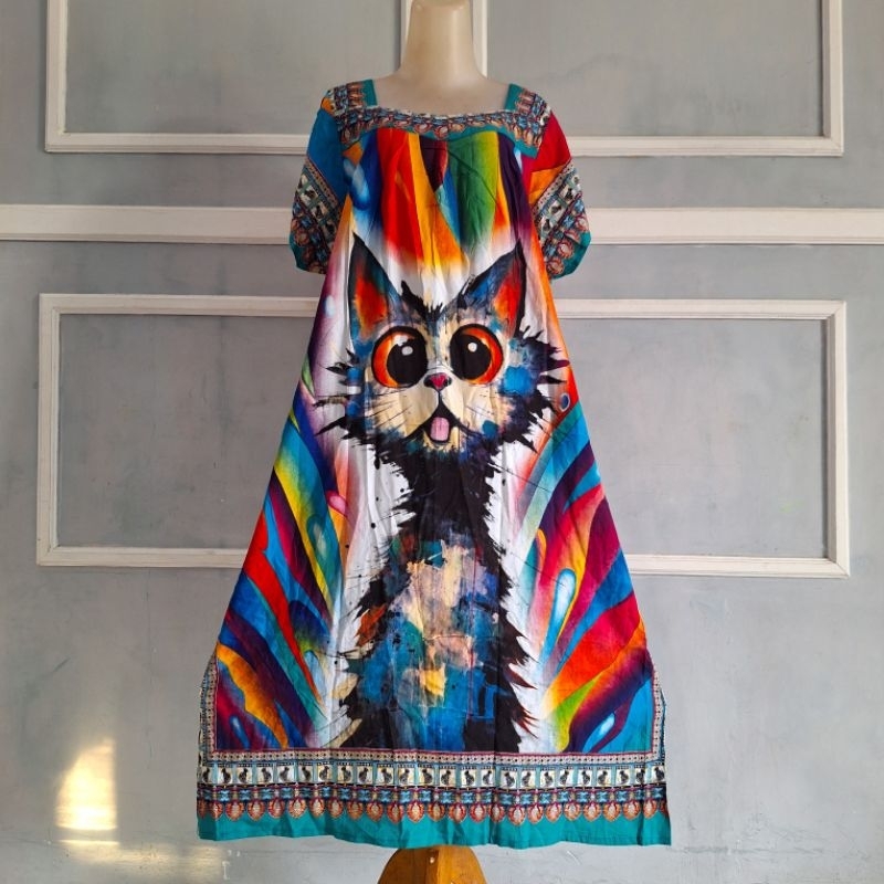 Jual Daster WoW motif kucing Ld 120cm Pb 110cm ( baju tidur ) | Shopee ...