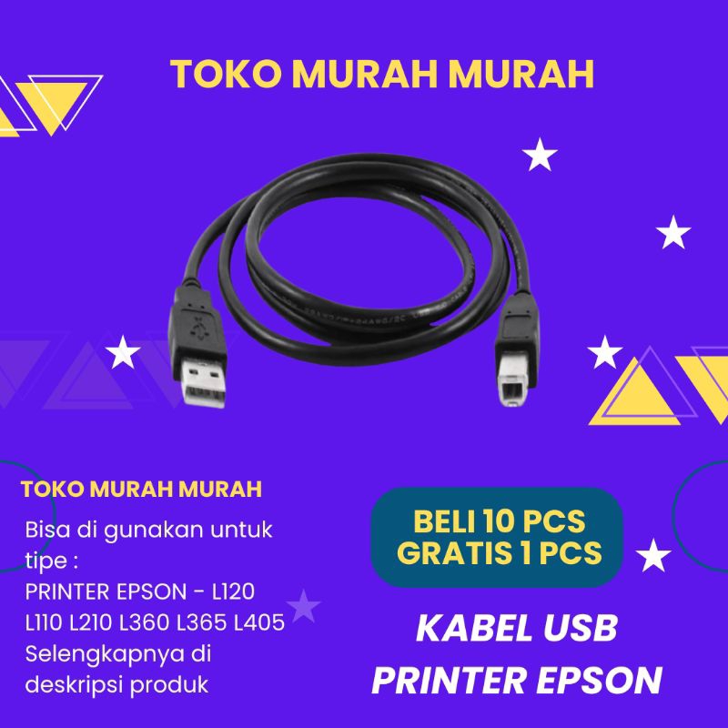 Jual Kabel Usb Printer Epson L120 L121 L110 L300 L310 L210 L220 L350 ...