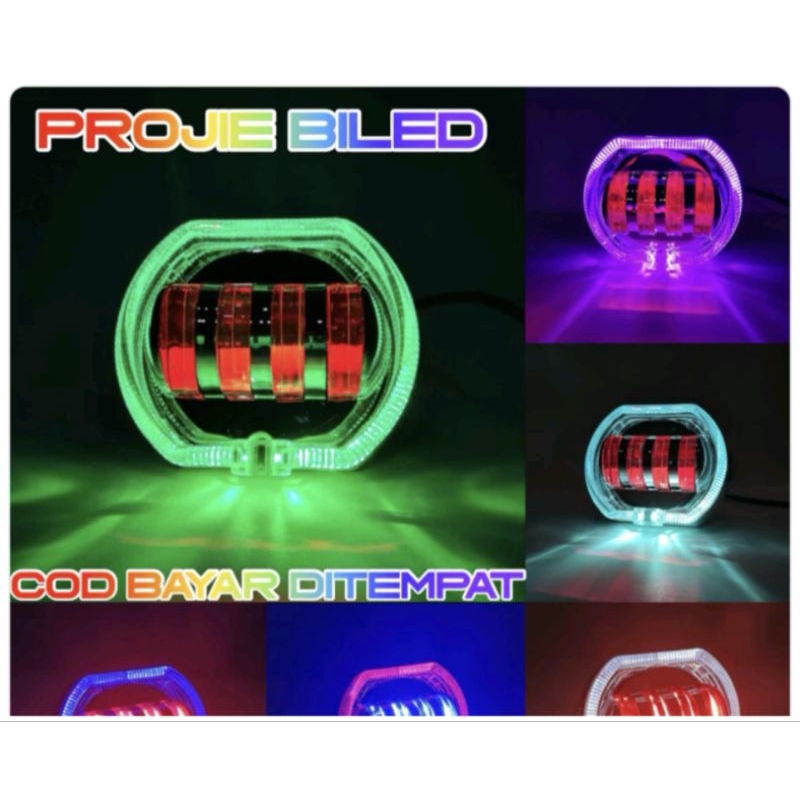 Jual PROJIE BILED PROJECTOR DAYMEKER BILED 4LED 8D PLUS SHROUD 4,5inch ...