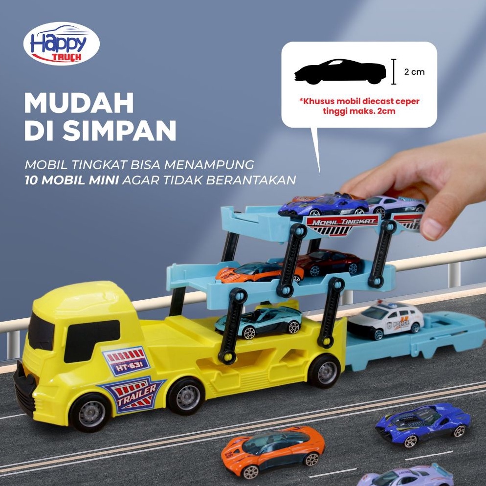 Jual Stok terbatas Happy Truck Mobil Tingkat Mainan Truk Pengangkut ...