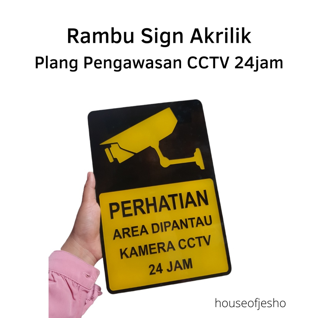 Jual Sign Acrilyc Rambu Area Pantauan CCTV 24jam | Shopee Indonesia