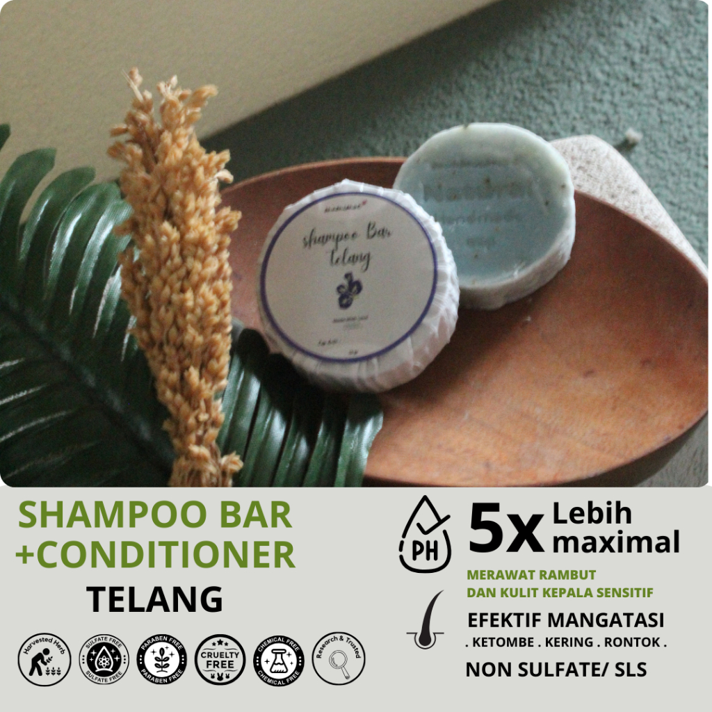 Jual Conditioner shampoo bar Butterfly Pea untuk rambut rontok shampo ...