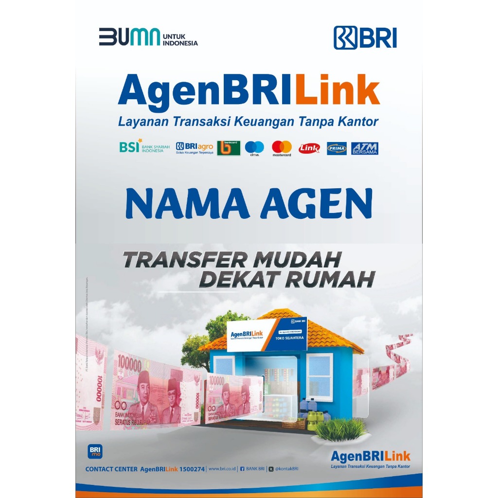 Jual STIKER VINY AGEN BRILINK TRANSFER MUDAH DEKAT RUMAH ( CUSTOM NAMA ...
