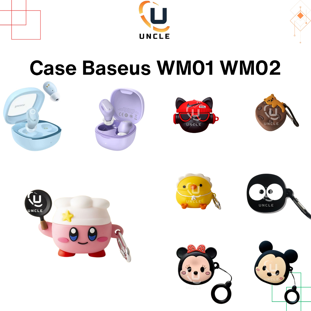 Jual Case Baseus WM01 WM02 3D Kartun Lucu Casing Earphone TWS Pelindung ...