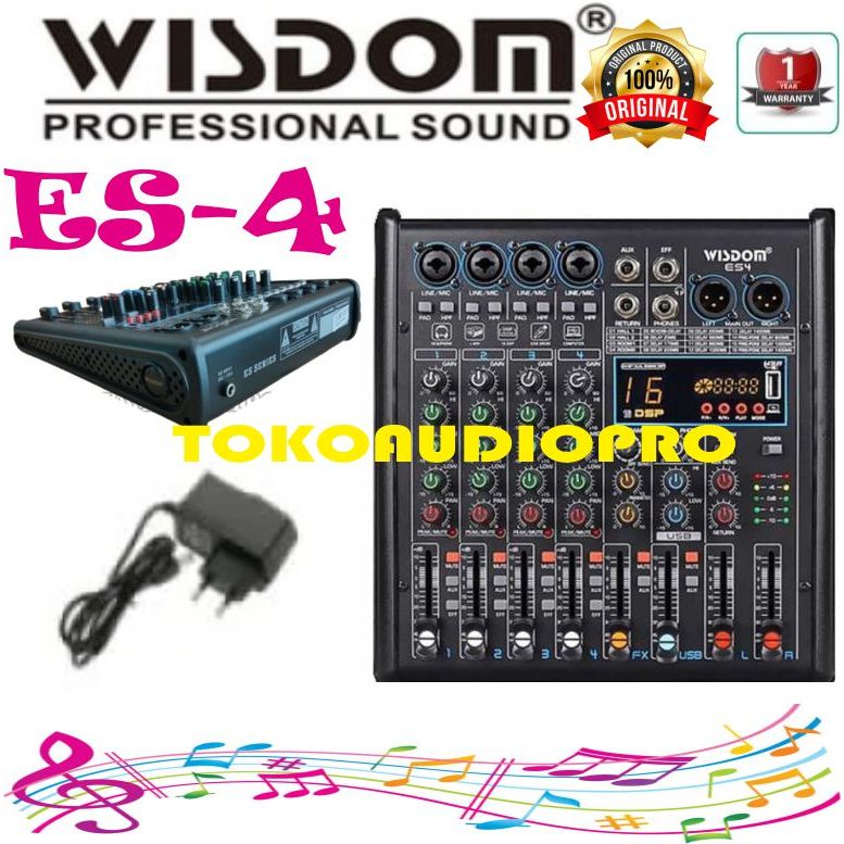 Jual Wisdom ES4 4-channel Mixer USB with Bluetooth Wisdom ES4 | Shopee ...