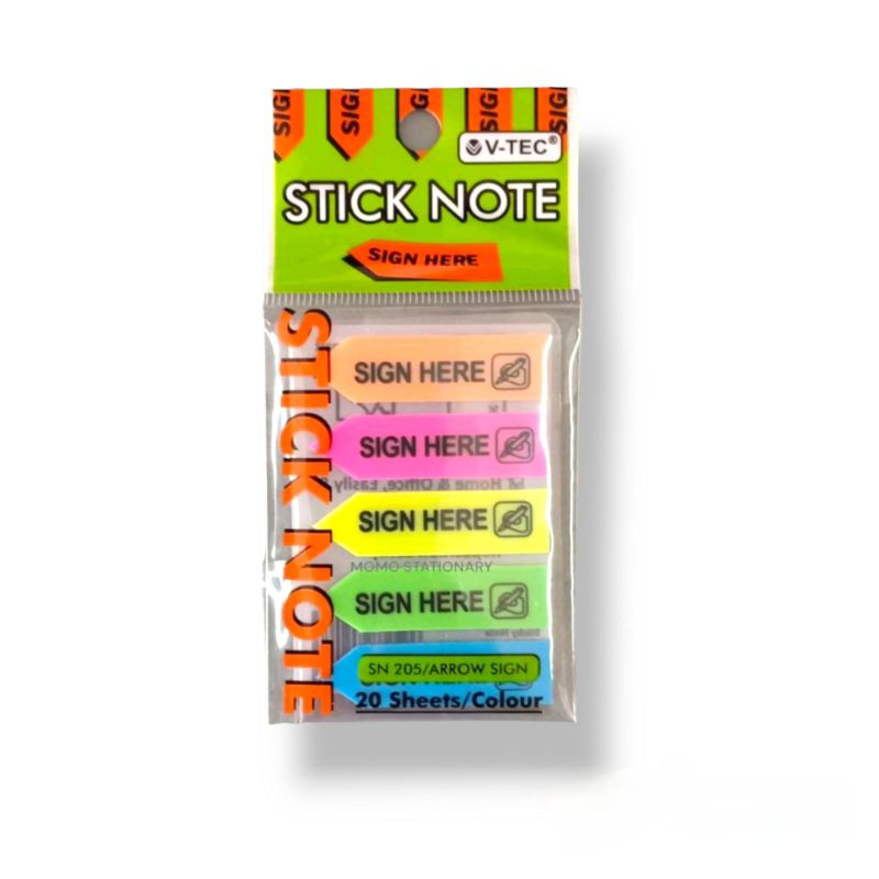 Jual penanda/ sticky notes arrow sign here v-tec (1 pc) | Shopee Indonesia