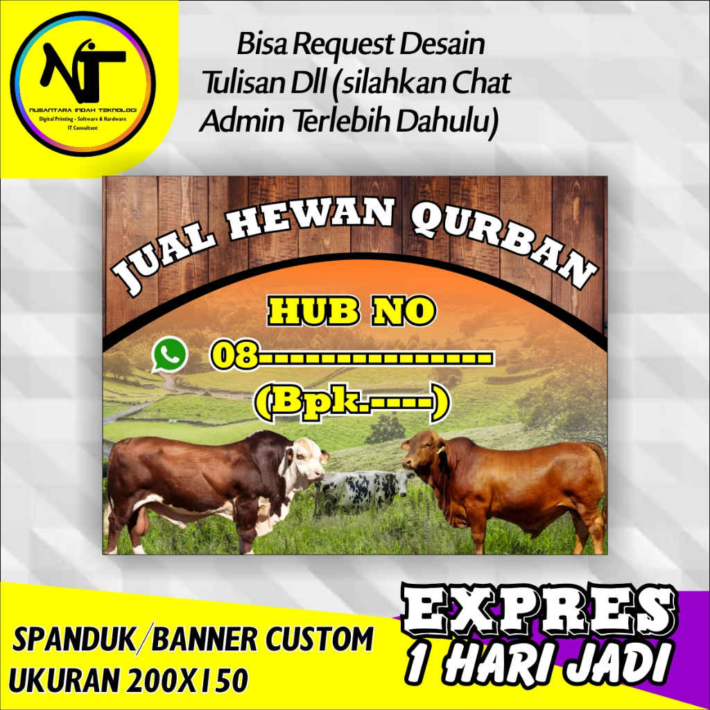 Jual Spanduk / Banner Hewan Qurban Ukuran Custom | Bahan Flexi 340gsm ...