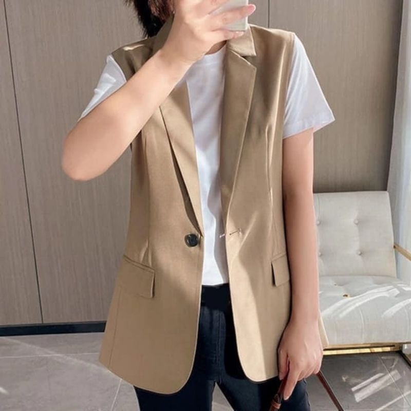 Jual Pocket Vest Blazer - Vest Wanita - Rompi Wanita - Atasan Wanita ...