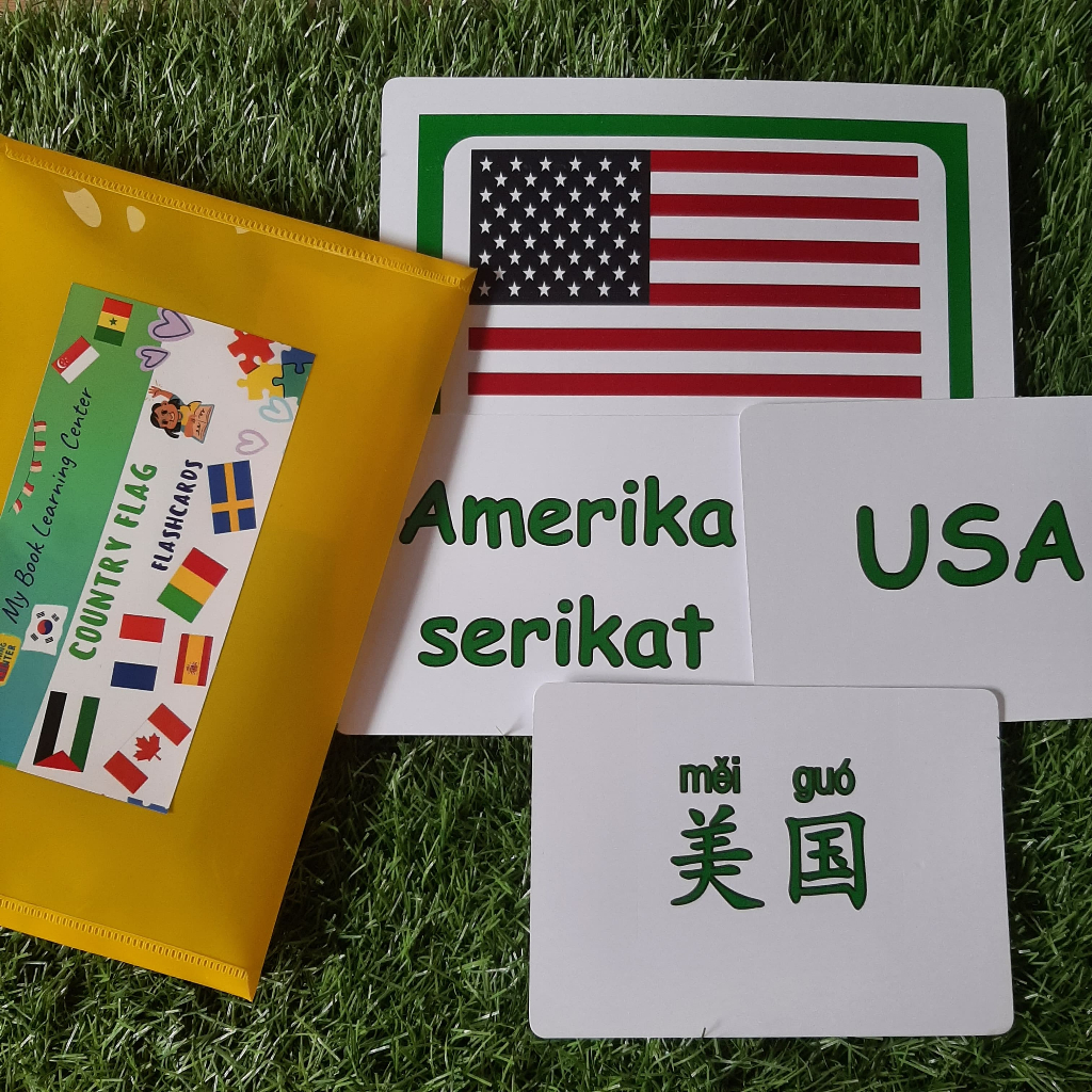 Jual Kartu Mainan Edukasi Anak // Flashcards SIZE JUMBO Tema Bendera ...