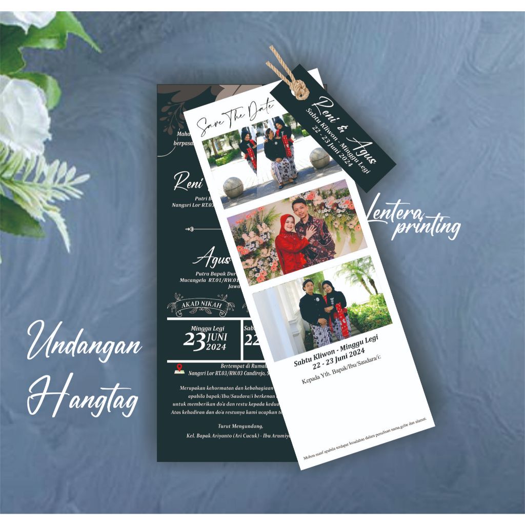 Jual undangan tali/undangan unik/undangan modern (Min order 300 pcs ...